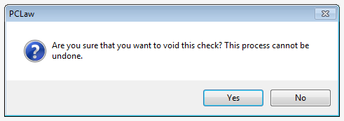 How to void a check in PCLaw