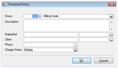 Timesheet in Time Matters