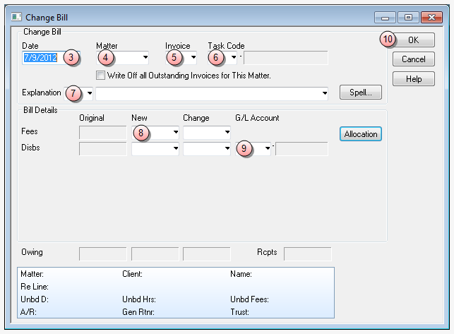 Adjust a bill during billing