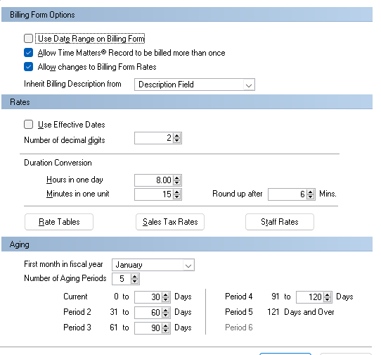 Setup Billing Matters