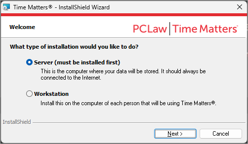 Install the Time Matters 2023 server
