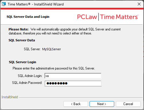 Install the Time Matters 2023 server