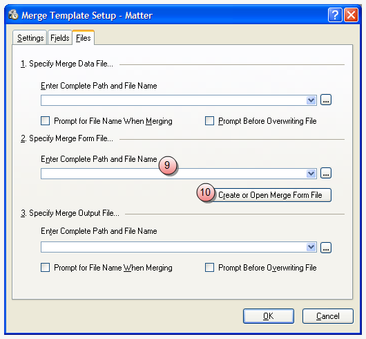 Create a Document by Merging Time Matters Record Information
