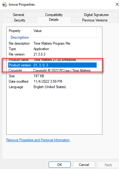 Find your version of Time Matters or Billing Matters